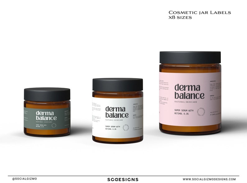 Editable Cosmetic Labels Modern Apothecary Label Set Design - Etsy