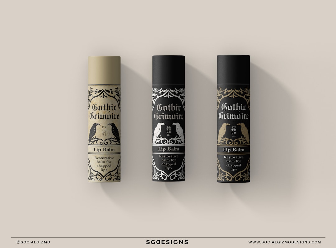 Witchy Lip Balm Label Template, DIY Vintage Lip Balm Wrap Around Label ...