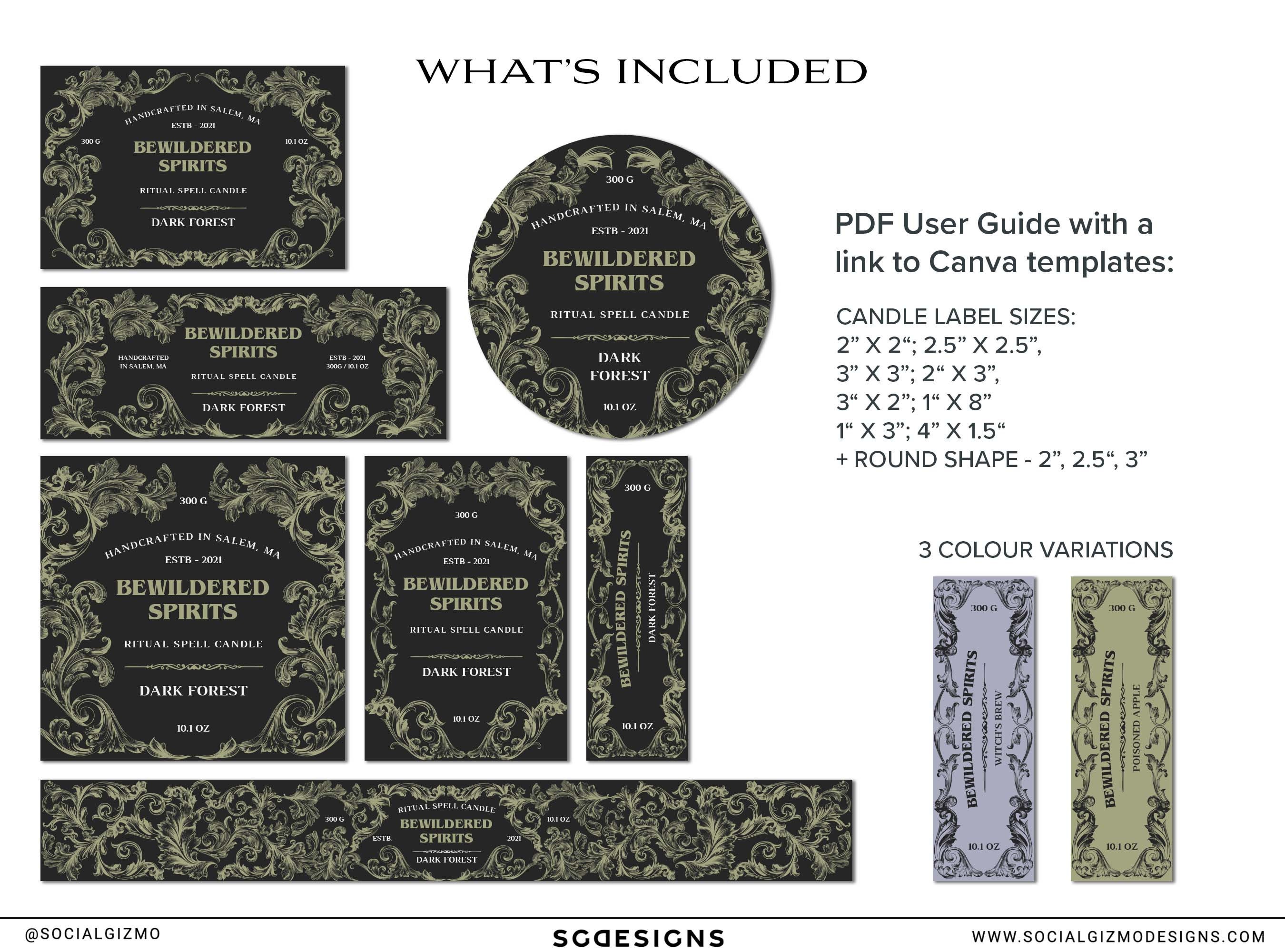 Apothecary Candle Label Templates Editable Victorian Candle - Etsy