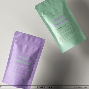 Modern Pouch Label Template, DIY Bath Soak Labels, Editable Bold Pouch ...