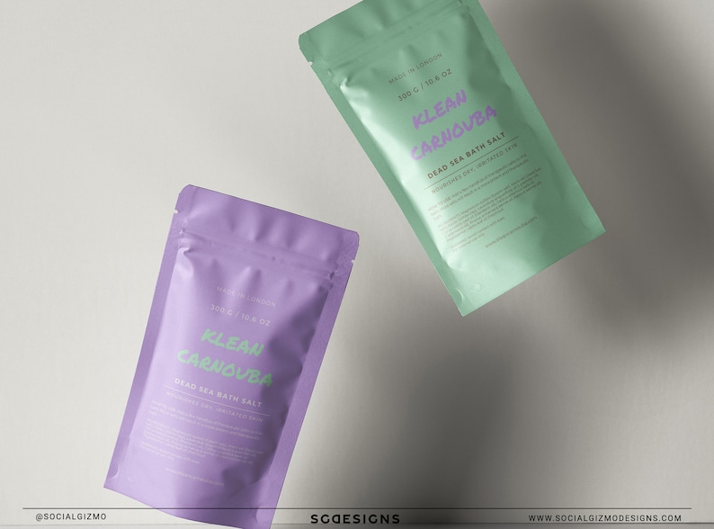 Modern Pouch Label Template, DIY Bath Soak Labels for Skincare Business ...
