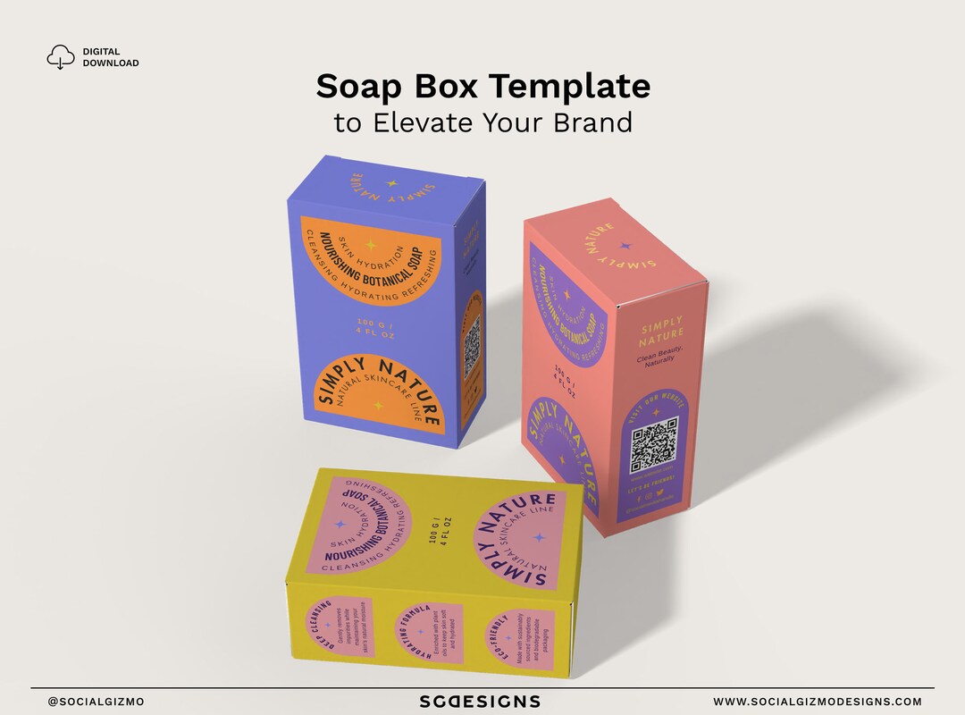 Bold Soap Box Template: DIY Modern Soap Packaging Design (digital ...