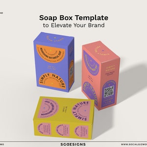 Bold Soap Box Template: DIY Modern Soap Packaging Design (digital ...