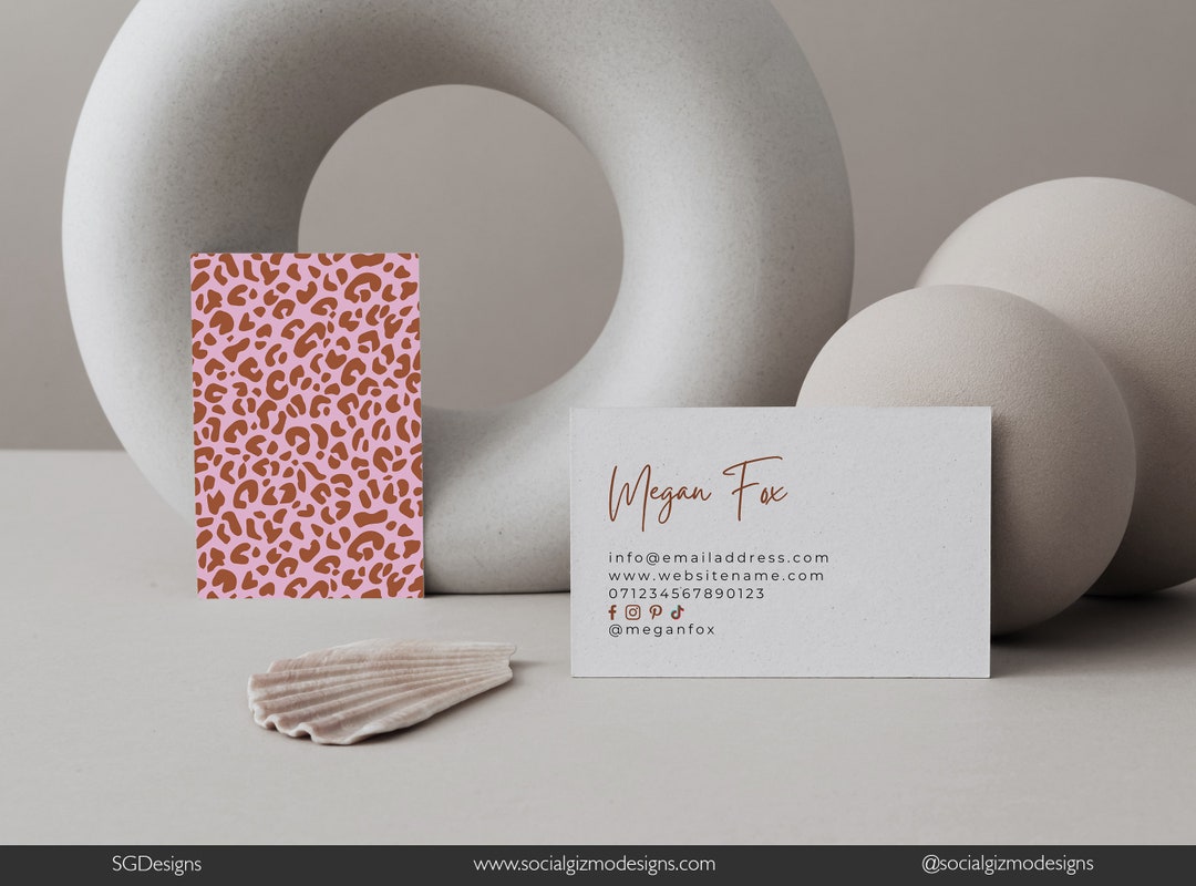 Animal Print Business Card Template: Modern Leopard Business Insert ...