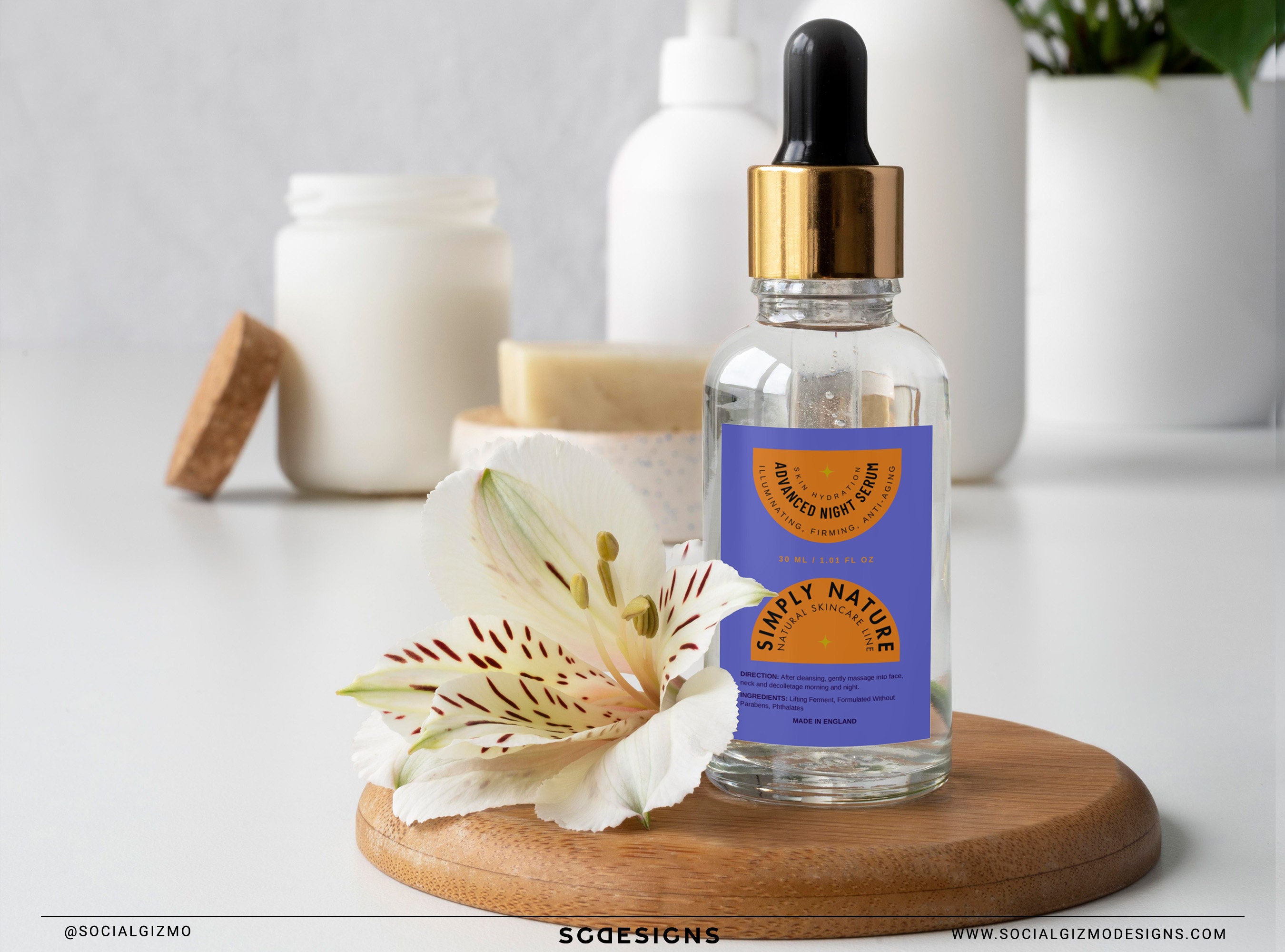 DIY Bold Dropper Label Template, Modern Serum Label Template, Editable ...