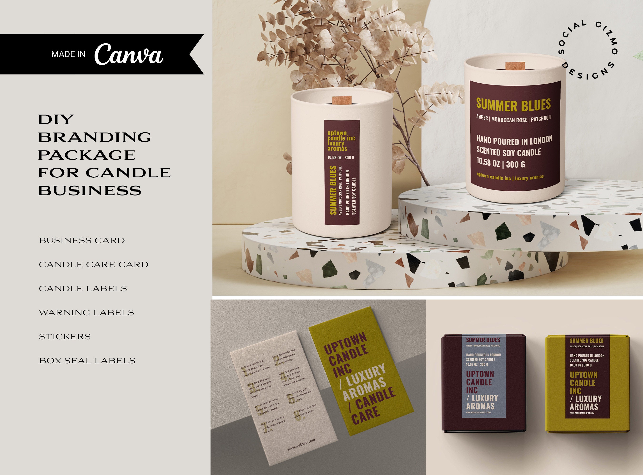 Modern Branding Kit for Candle Business DIY Minimal Brand - Etsy
