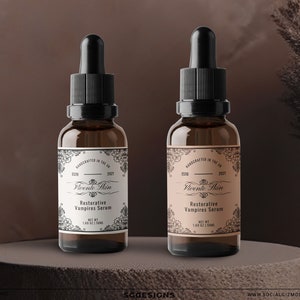 DIY Apothecary Dropper Label, Elegant Face Serum Label Template ...