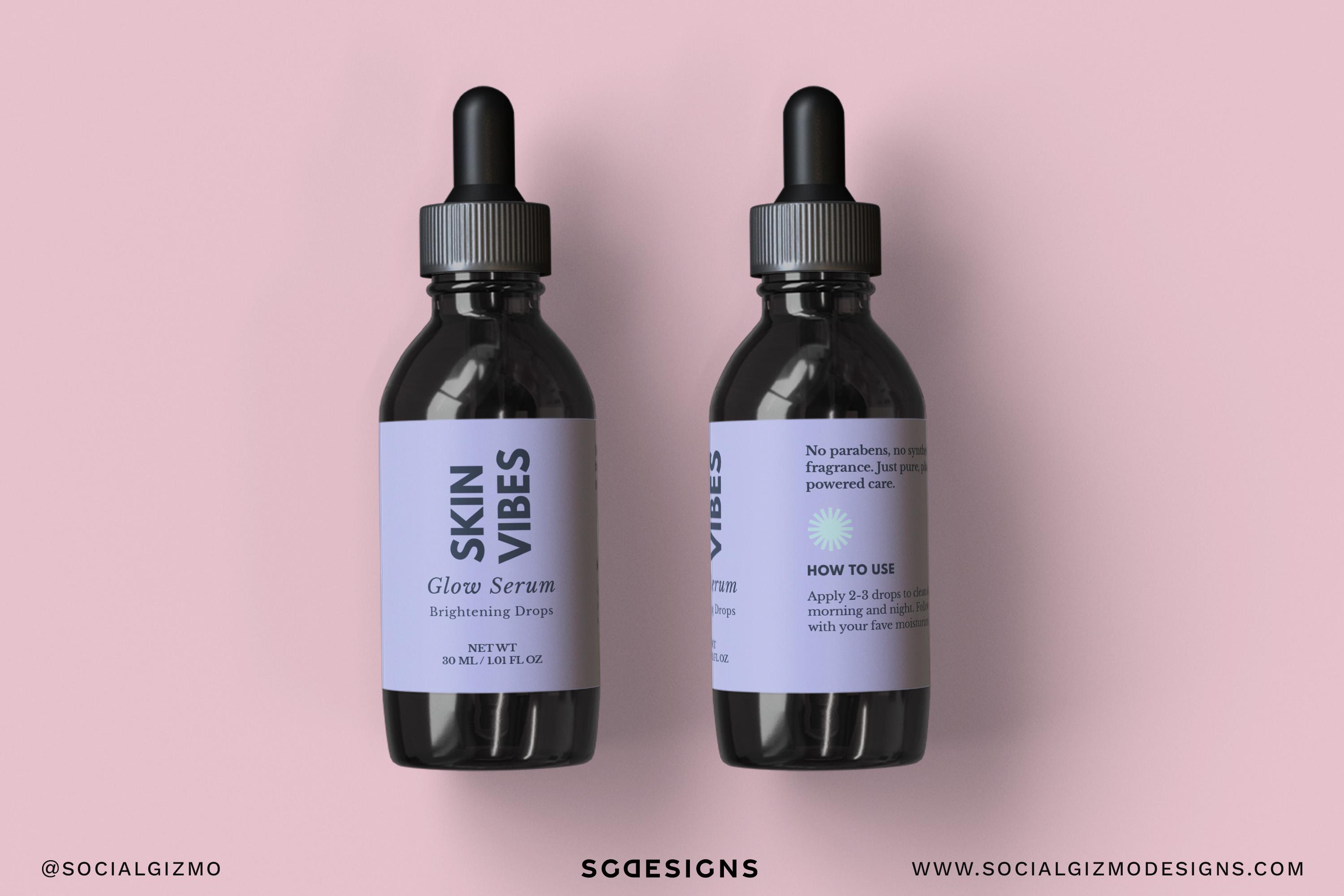 Minimal Dropper Label Templates Editable in Canva, Face Serum and ...