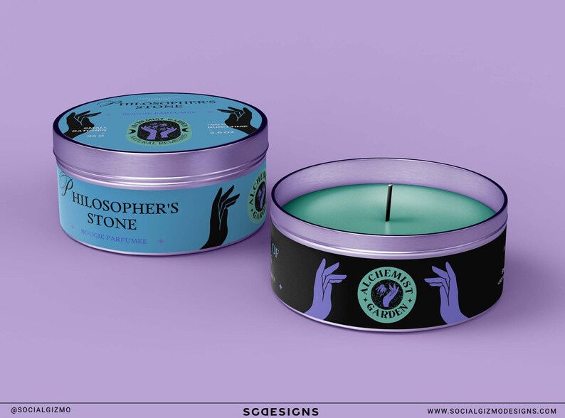 Witchy Candle Label Template Canva, Mystical Alchemy Candle Labels ...