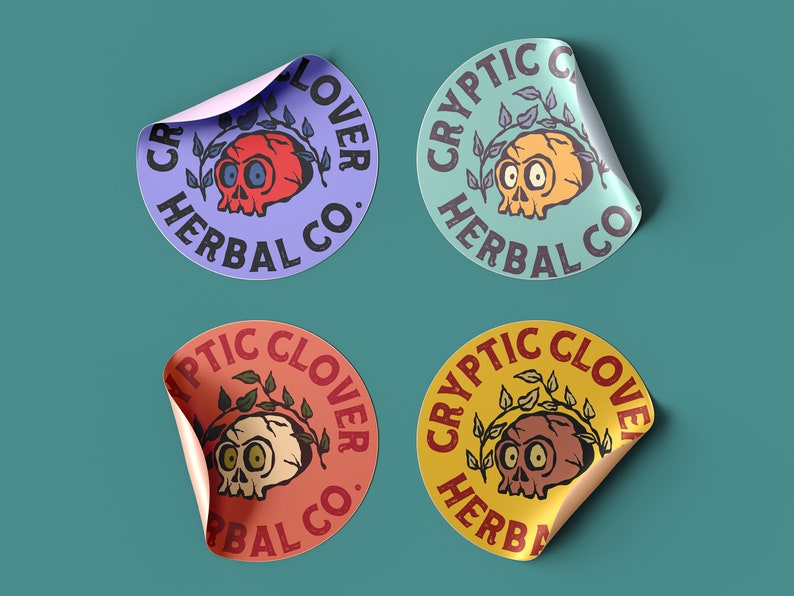 Skull Logo, Semi-custom, Playful Rustic Logo Design, Witchy Style ...