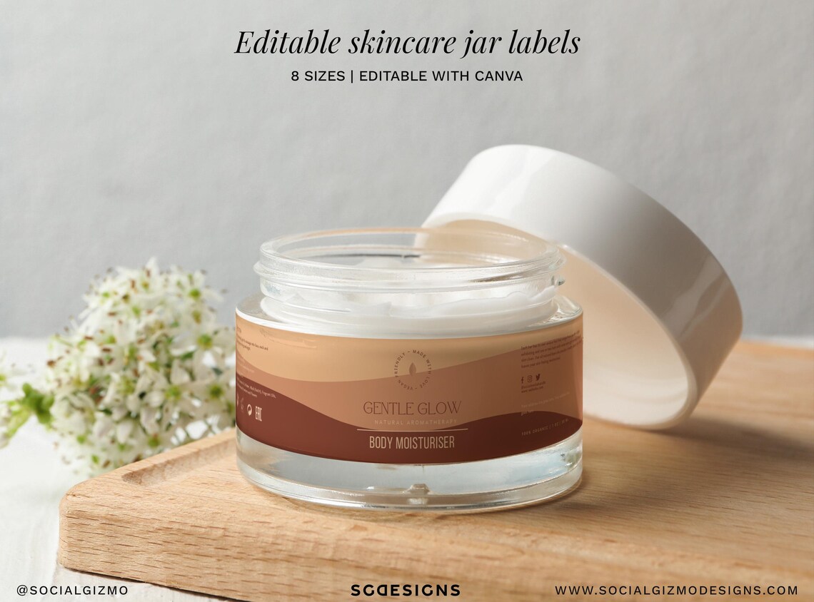 Boho Body Scrub Label: Beige Body Butter Jar Template (digital Download ...
