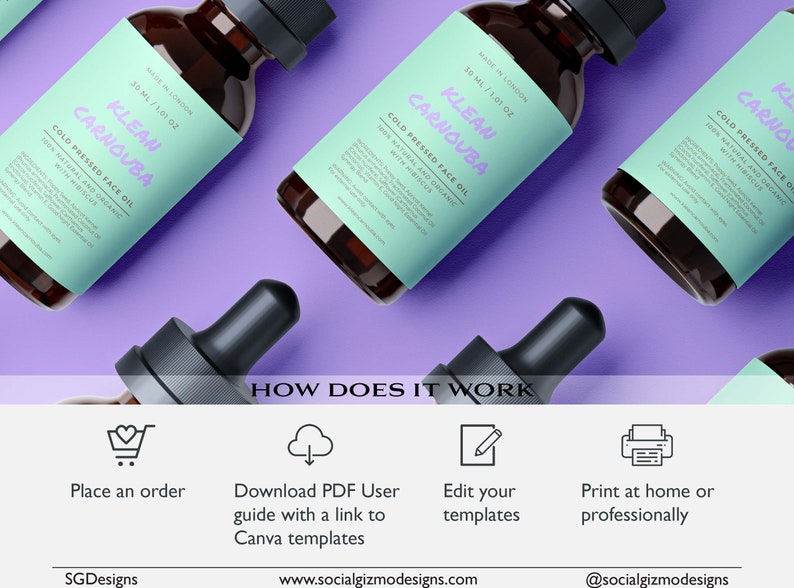 Editable Skincare Labels Modern Beauty Label Templates - Etsy