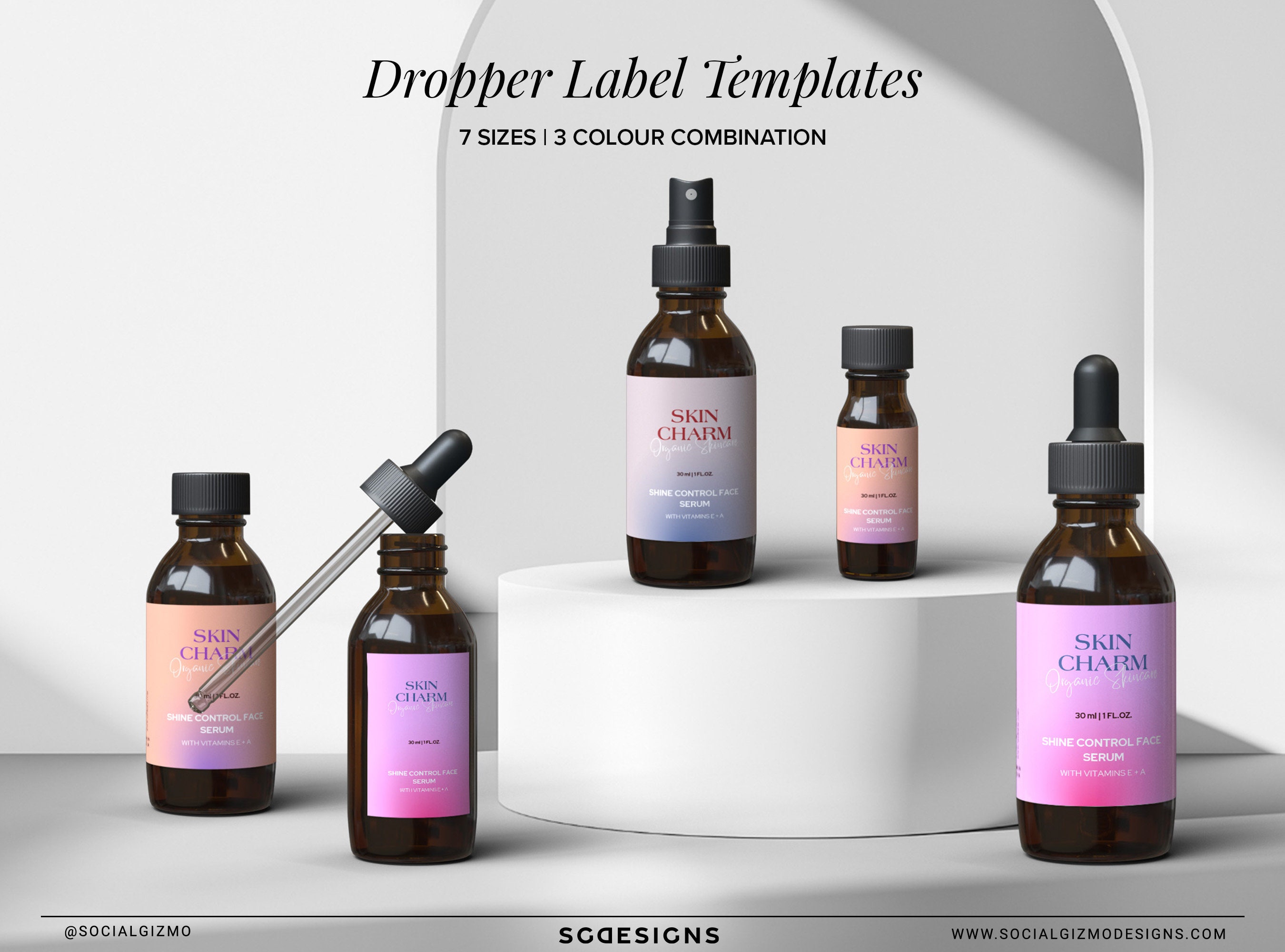 Modern DIY Dropper Label Template Chic Serum Label Template - Etsy