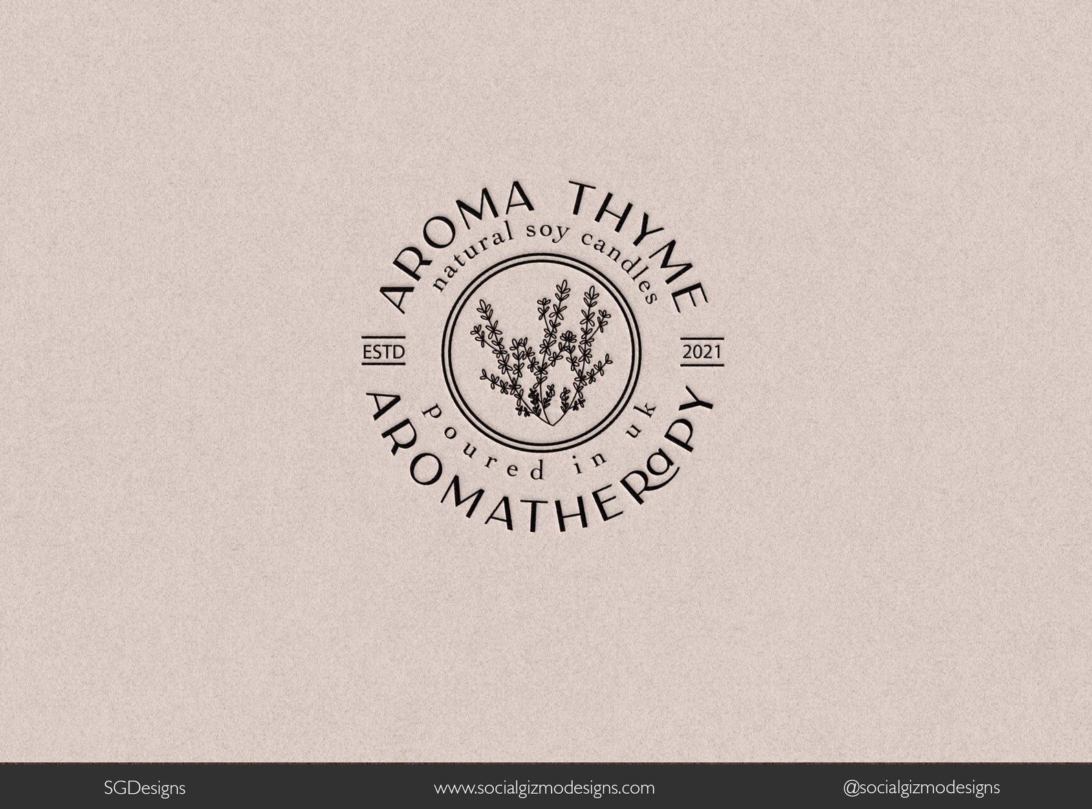 Elegant Thyme Logo Design: Round Botanical Logo (digital Download ...