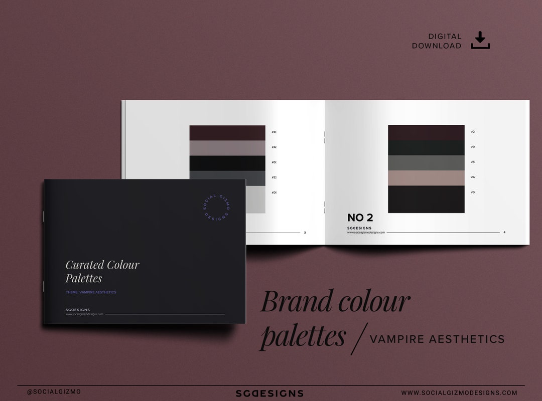Brand Color Palette, Gothic Brand Color Palette, Vampire Theme Colour ...