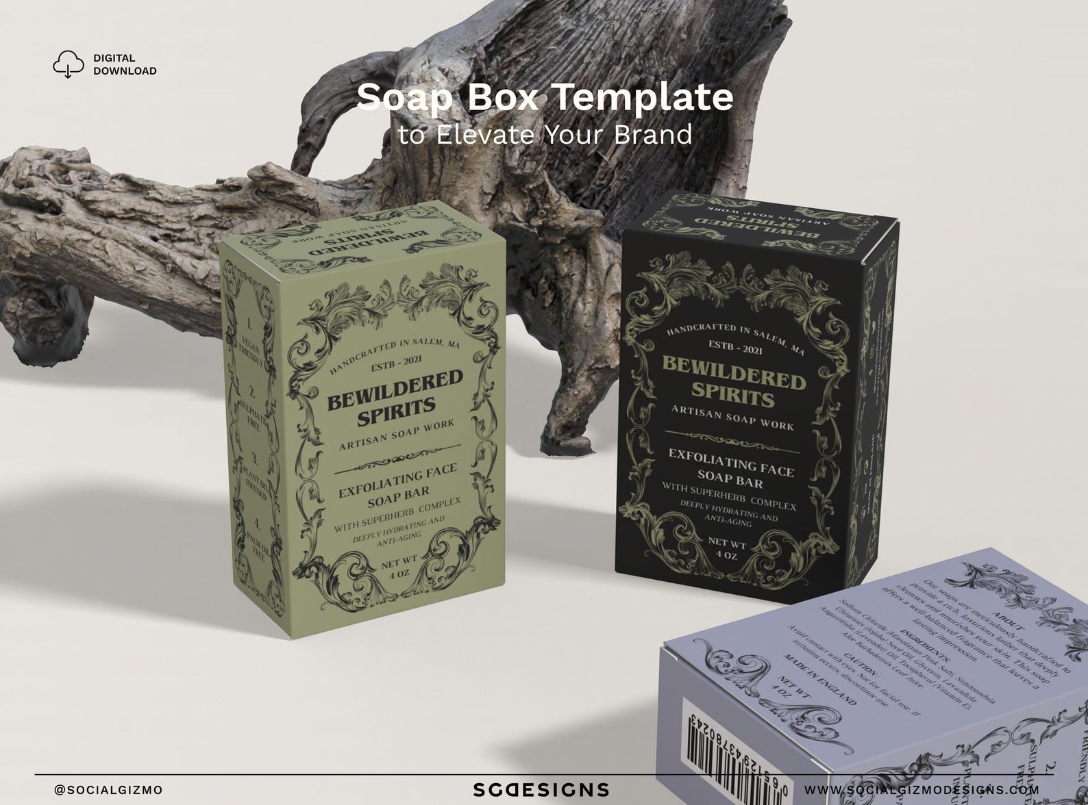 Soap Box Template Canva, 4 Oz Soap Packaging Template, Editable Vintage ...