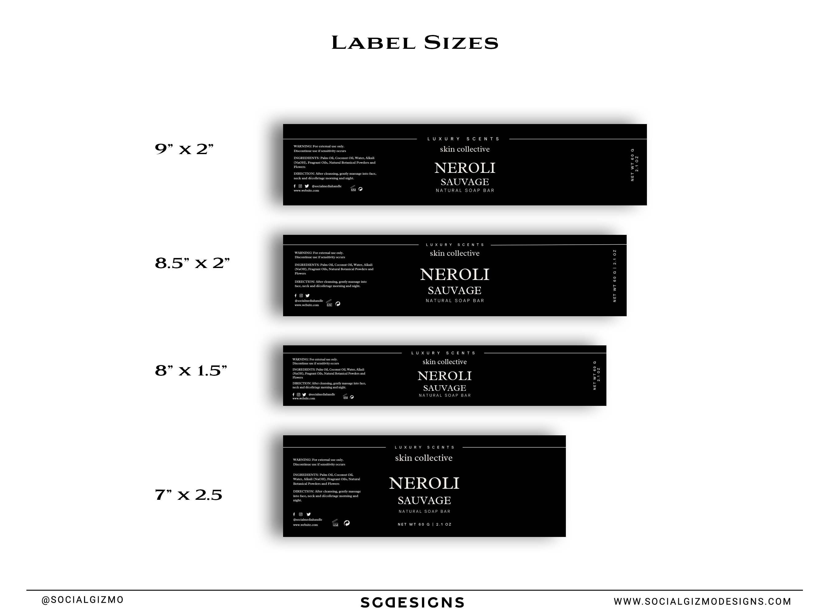 Black Soap Label Template, Modern Belly Band Soap Packaging, Editable ...