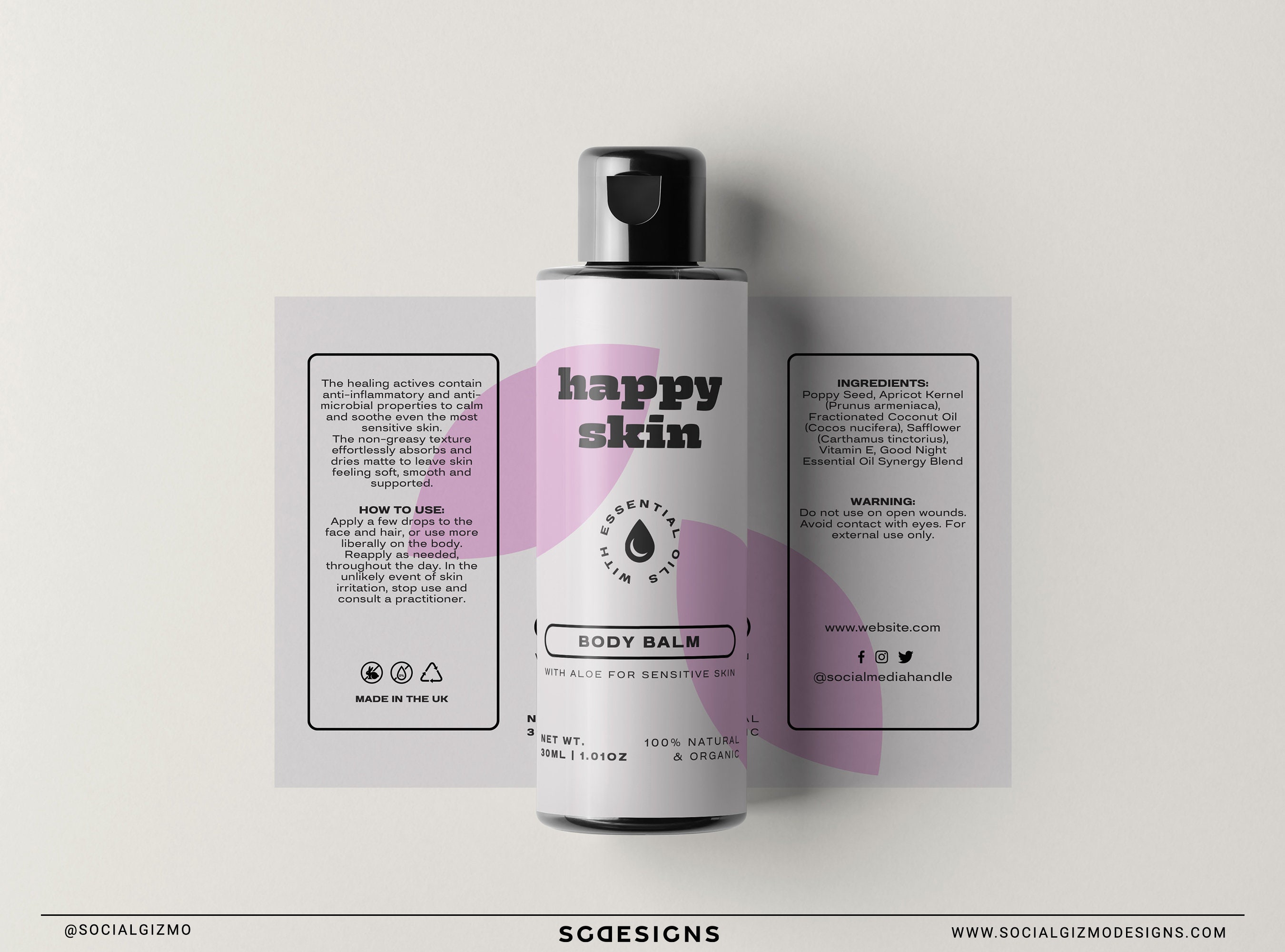 Editable Cosmetic Bottle Labels Canva, Skincare Label Template, Lotion ...
