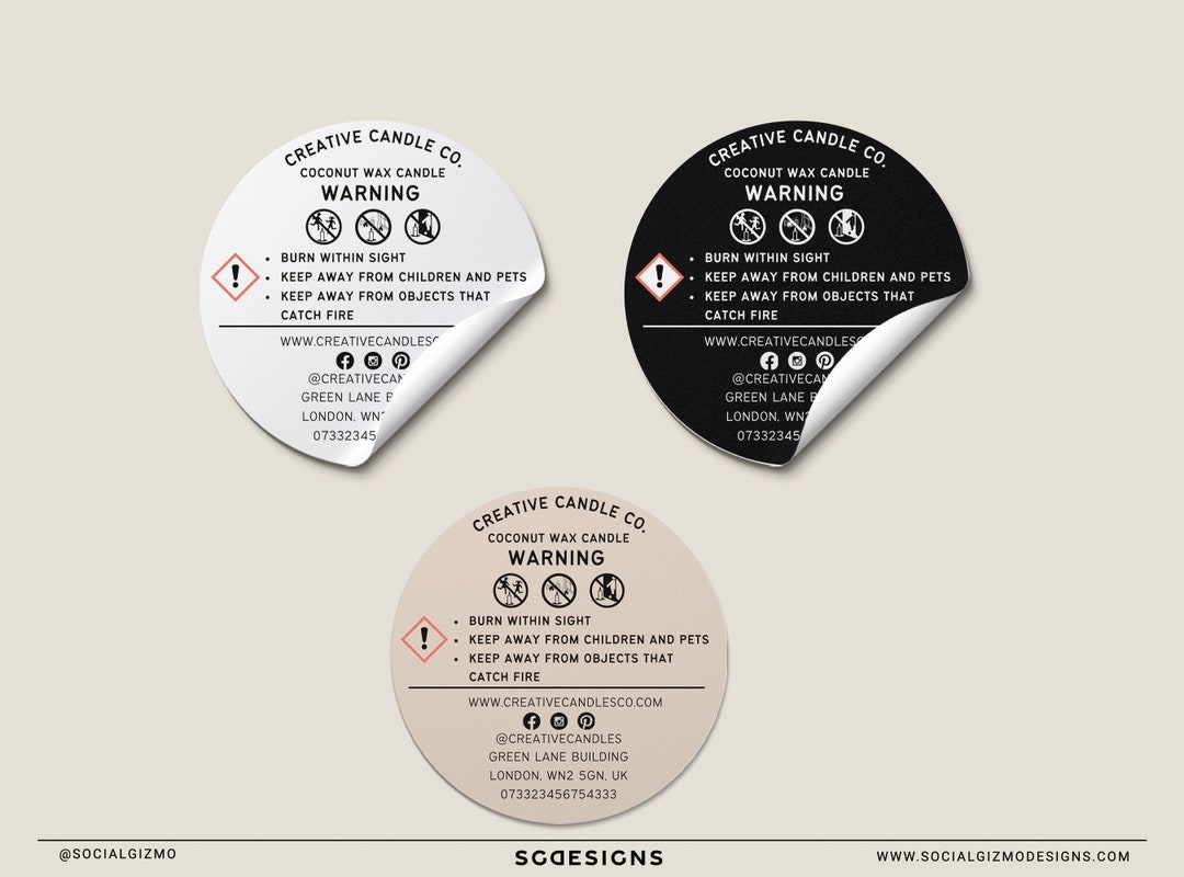 Editable Candle Warning Labels, CLP Candle Labels, Candle Safety Labels ...