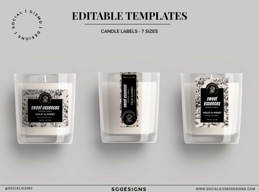 Modern Candle Labels, Black Candle Label Design, Luxury Candle ...