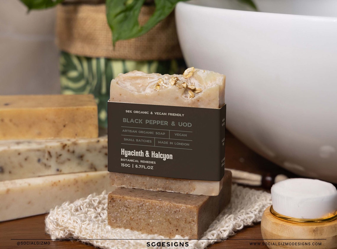 Rustic Soap Label, Apothecary Soap Belly Band Label Template, Editable ...