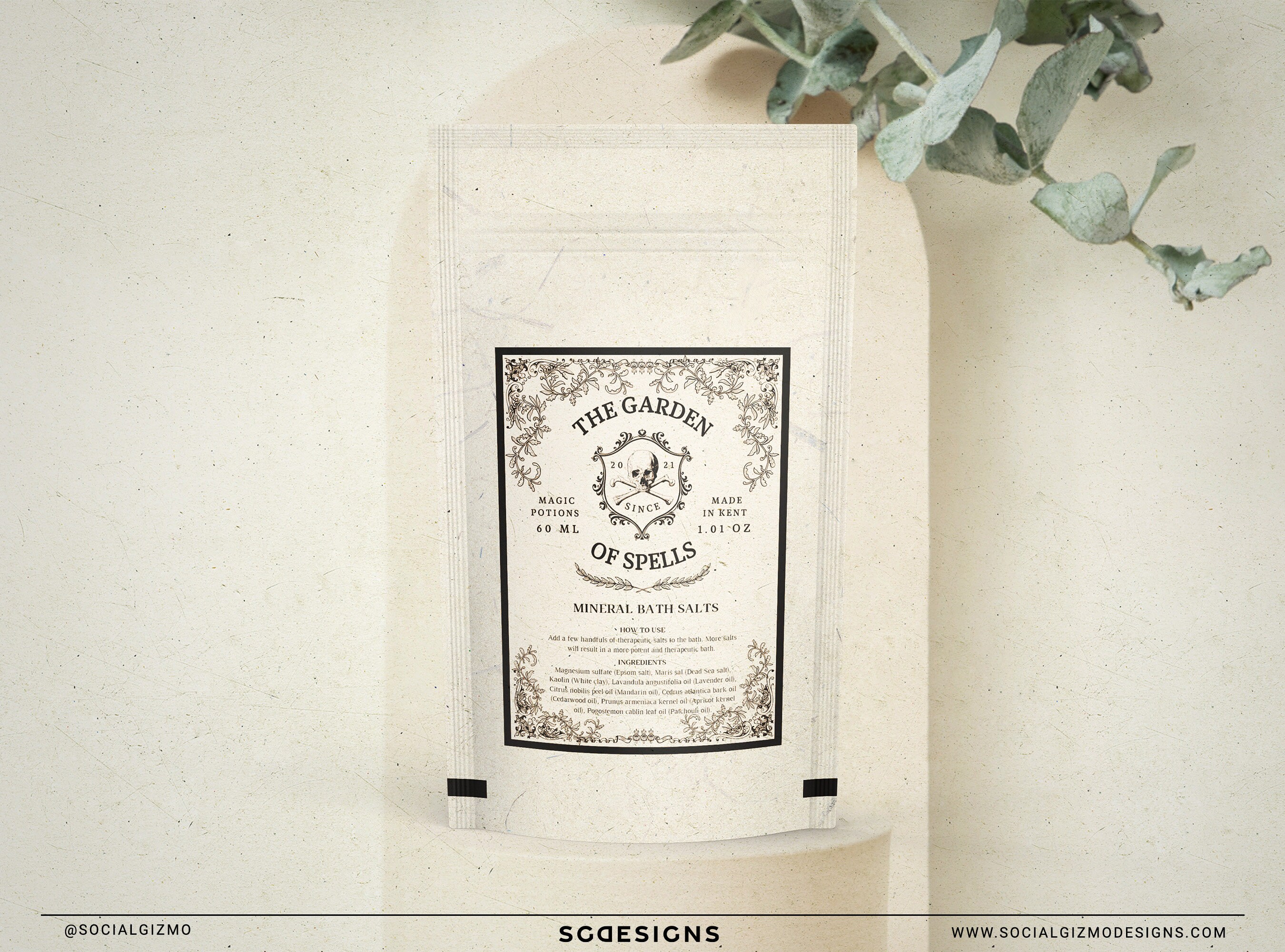 Apothecary Pouch Label Template, DIY Vintage Pouch Label, Editable Bath ...