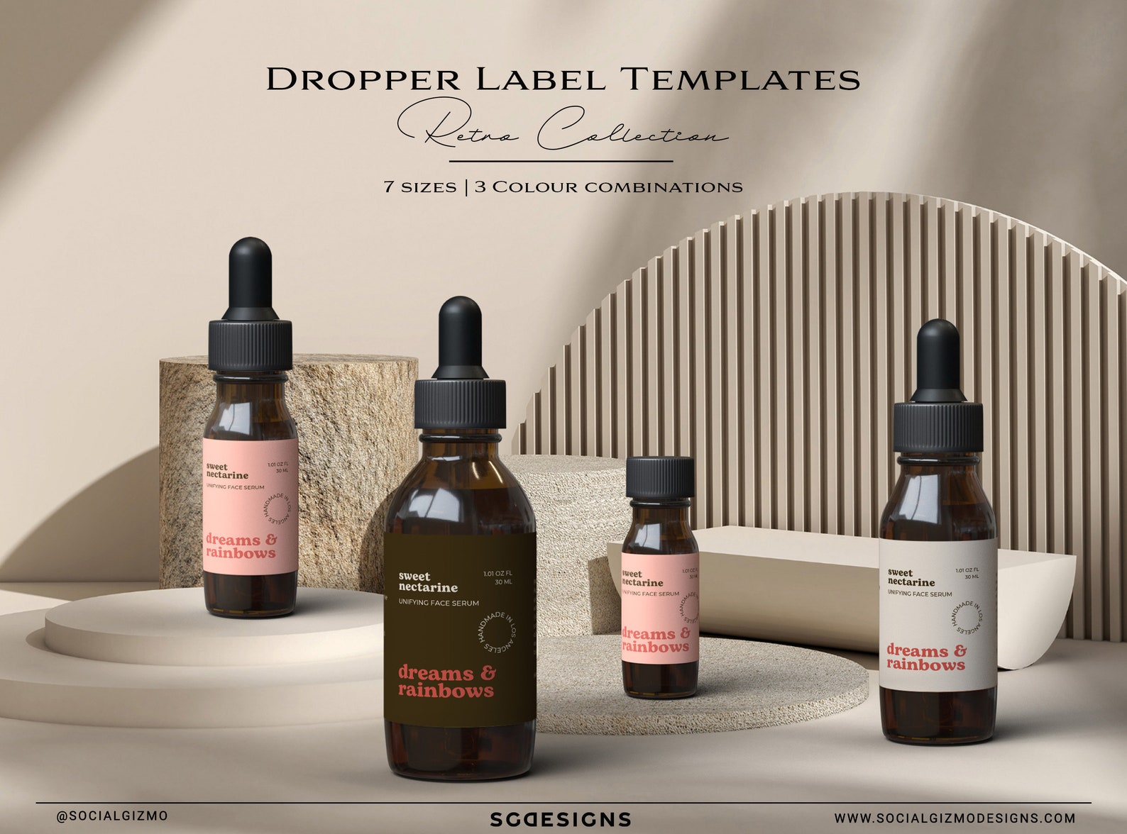 Retro Dropper Label Template Beige Dropper Label Design DIY - Etsy