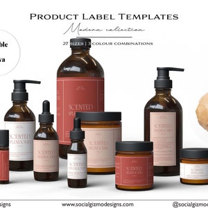 Editable Cosmetic Label, Minimal Label Set Design, Beige Product Label ...