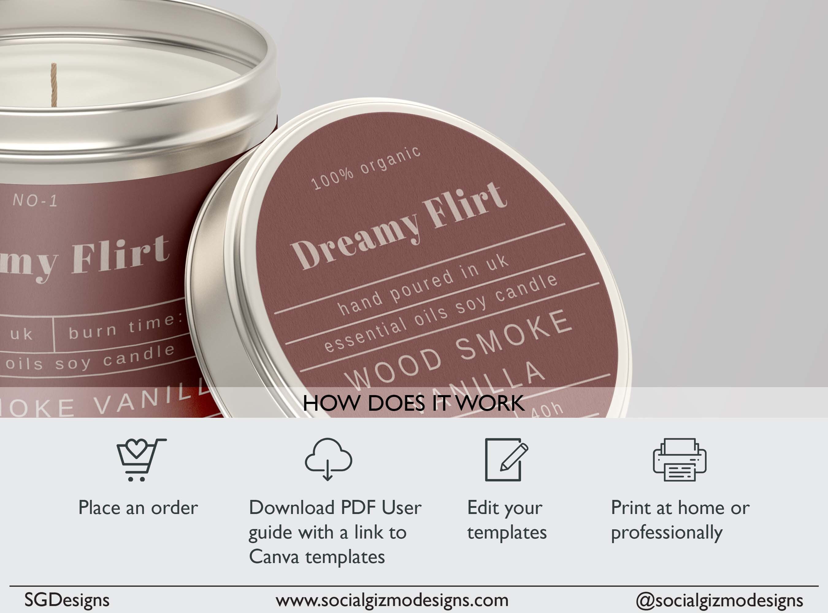 Editable Candle Labels Rustic Candle Label Design Apothecary - Etsy UK