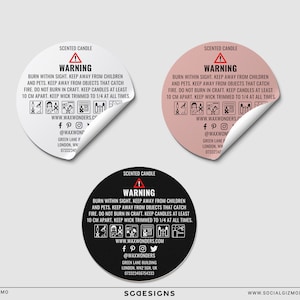 Editable Warning Label for Candles, Editable Label Template Design, CLP ...