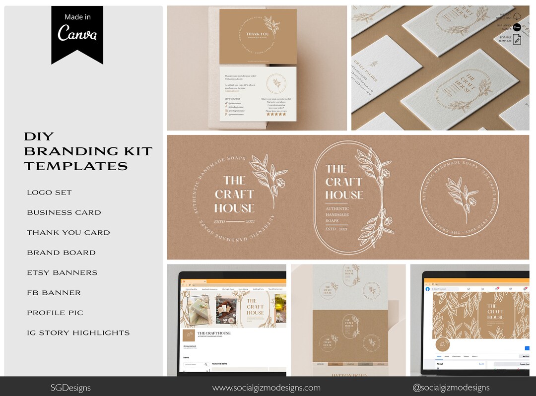 DIY Branding Kit, DIY Logo, Premade Logo Design Set, Full Branding Kit ...