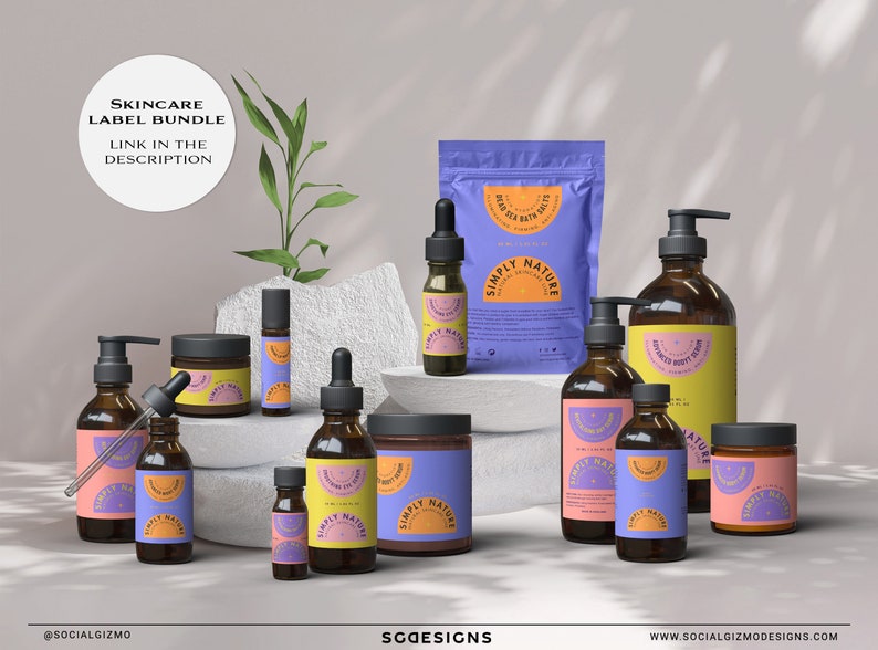 DIY Bold Dropper Label Template Modern Serum Label Template - Etsy