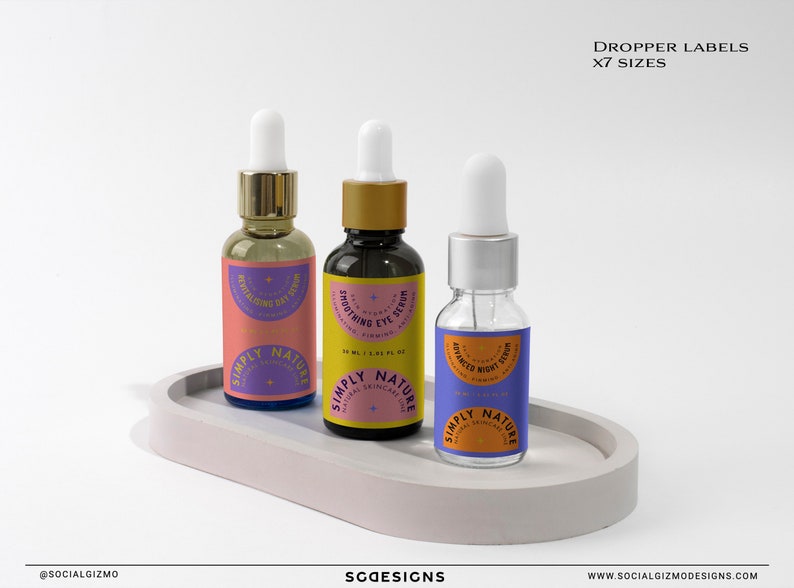 Modern Cosmetic Label Templates: Bold DIY Skincare Product Labels ...