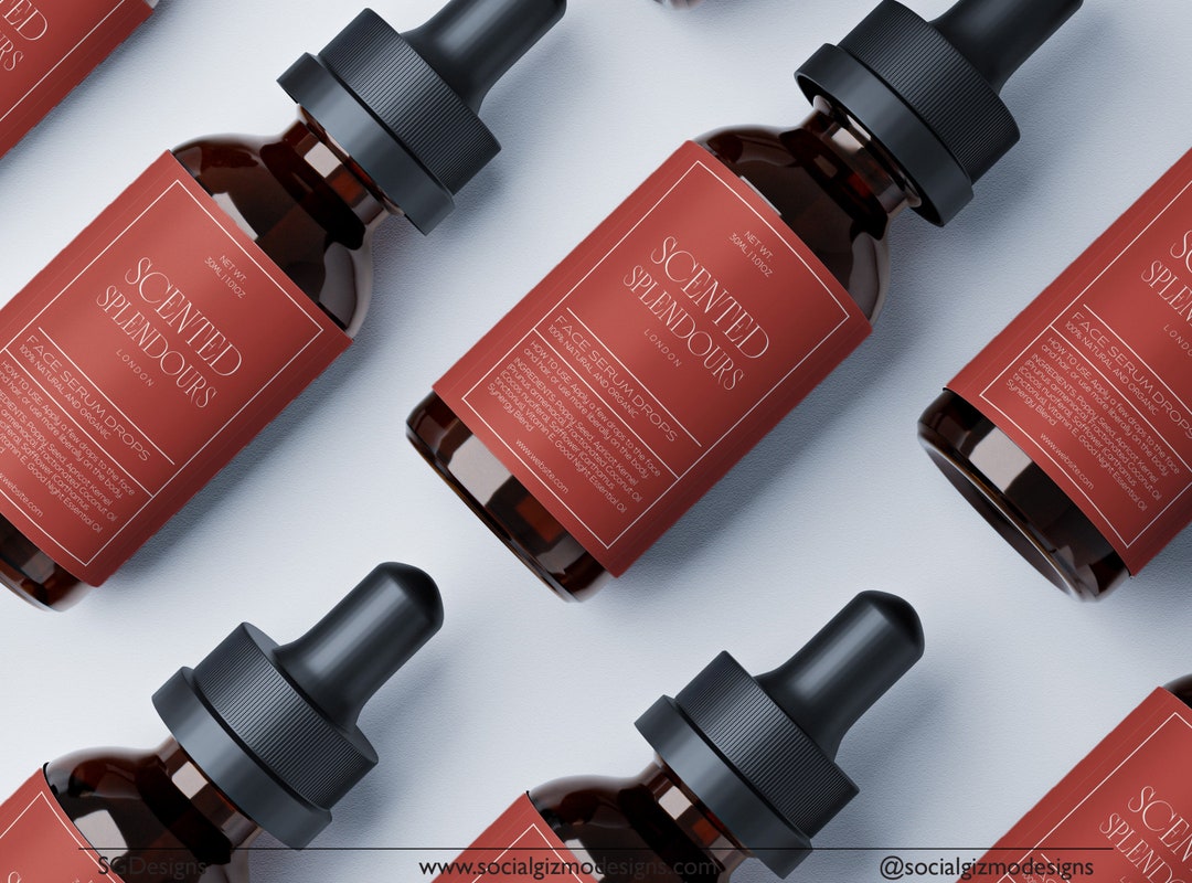 Minimal Dropper Label, DIY Face Oil Dropper Label, 1 Oz Face Serum ...
