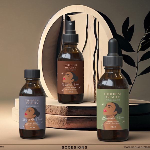 Face Serum Label Template - Etsy