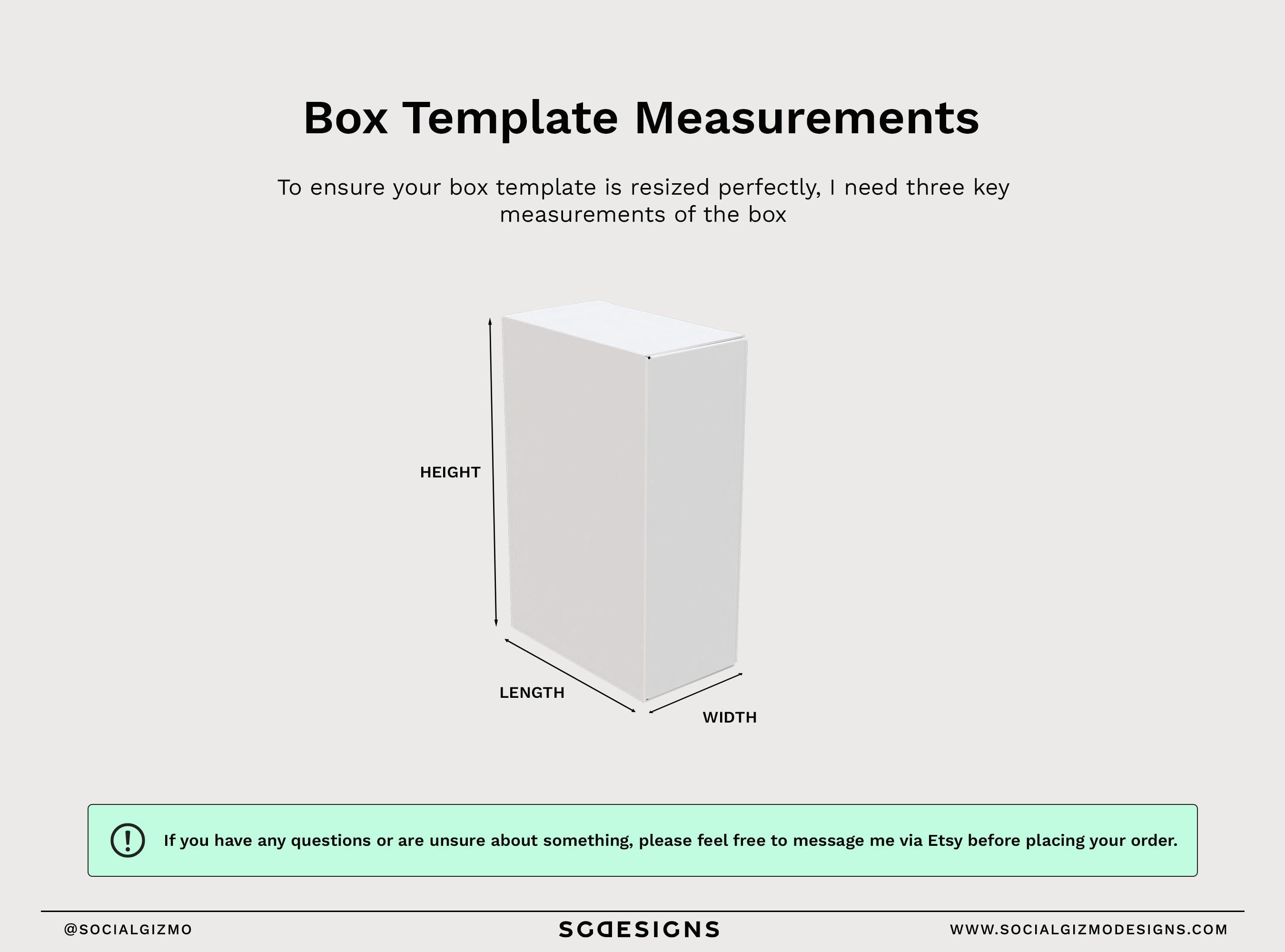 Custom Sized Box Design Template, Editable Box Design Template, DIY ...