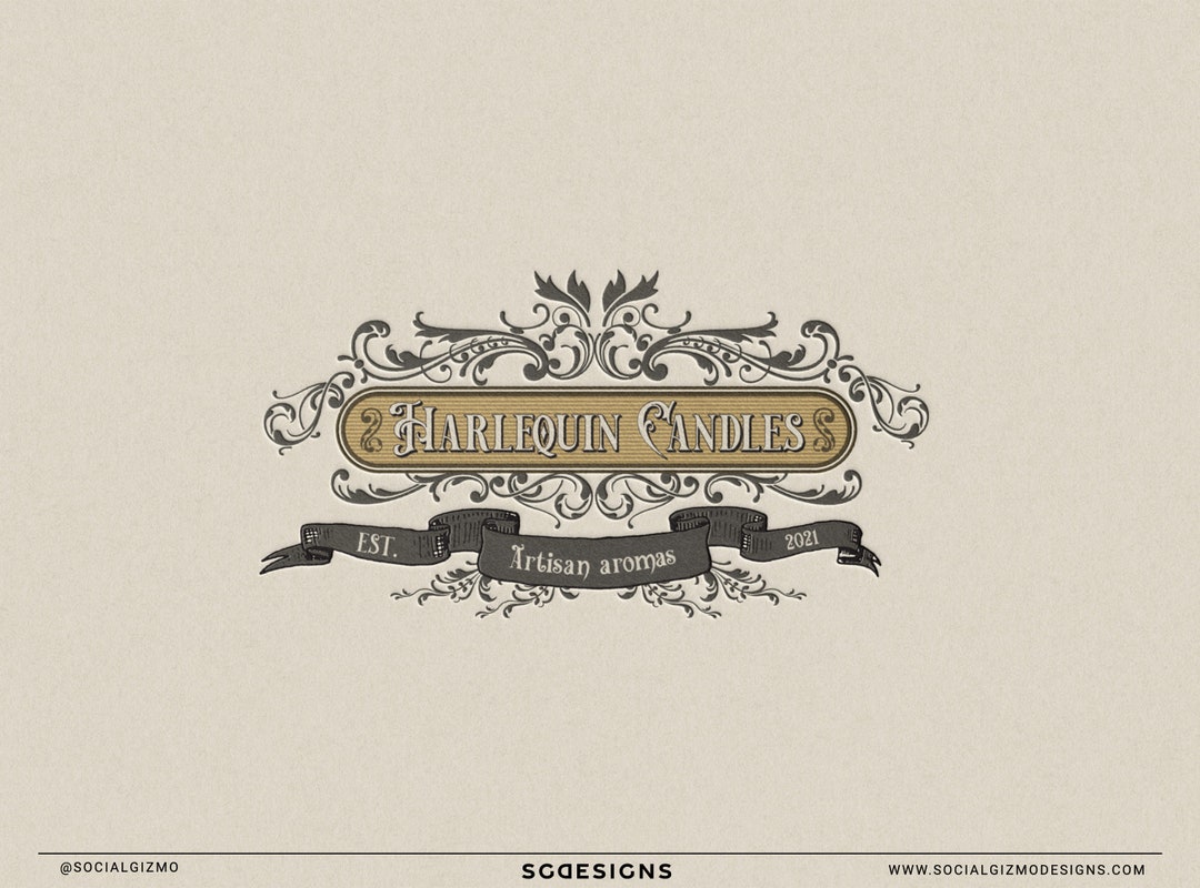 Apothecary Logo, Victorian Logo, Vintage Logo Design, Aromatherapy Logo ...