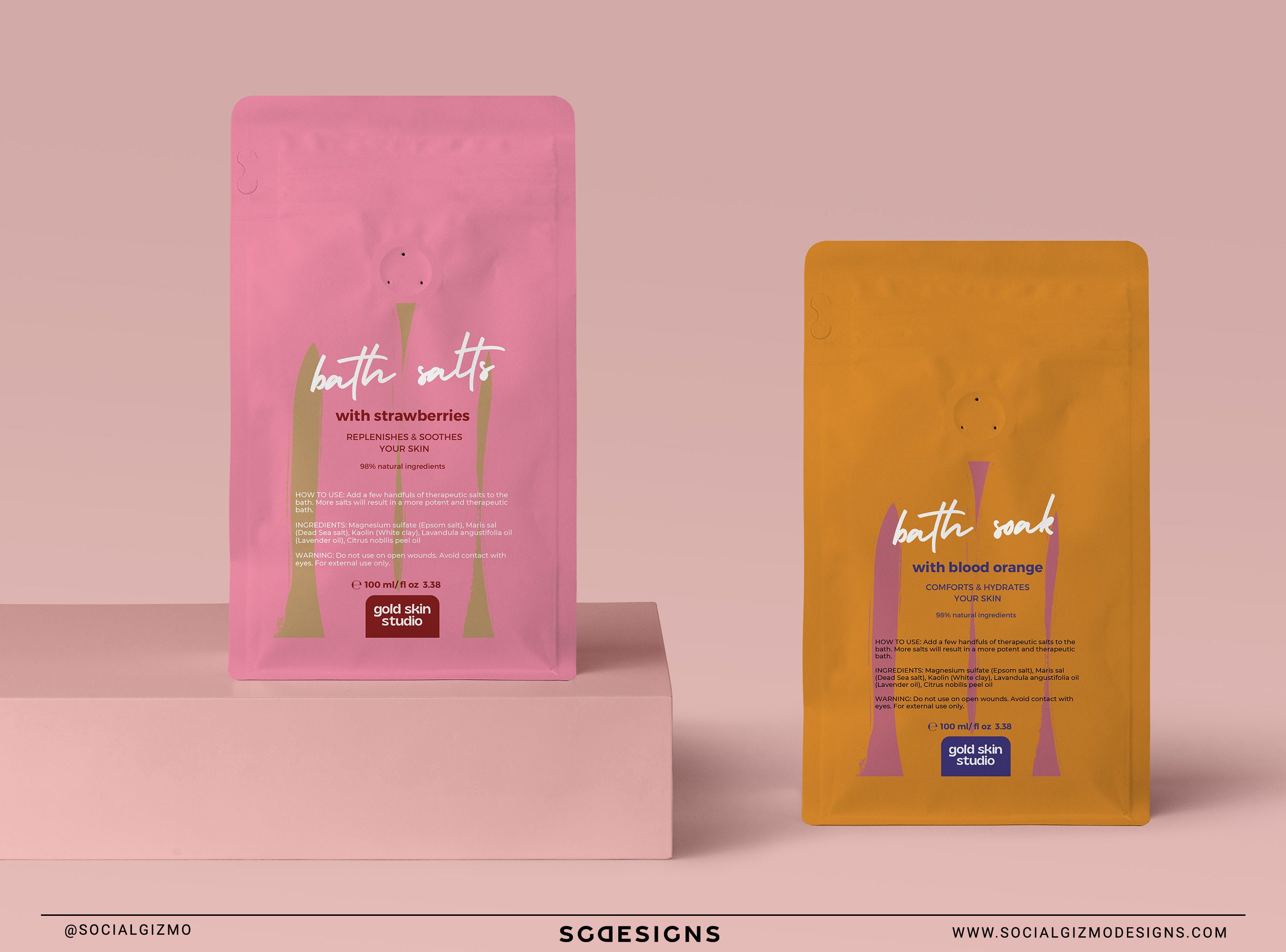 Chic Pouch Label Templates, DIY Bath Soak Label, Bold Pouch Labels ...