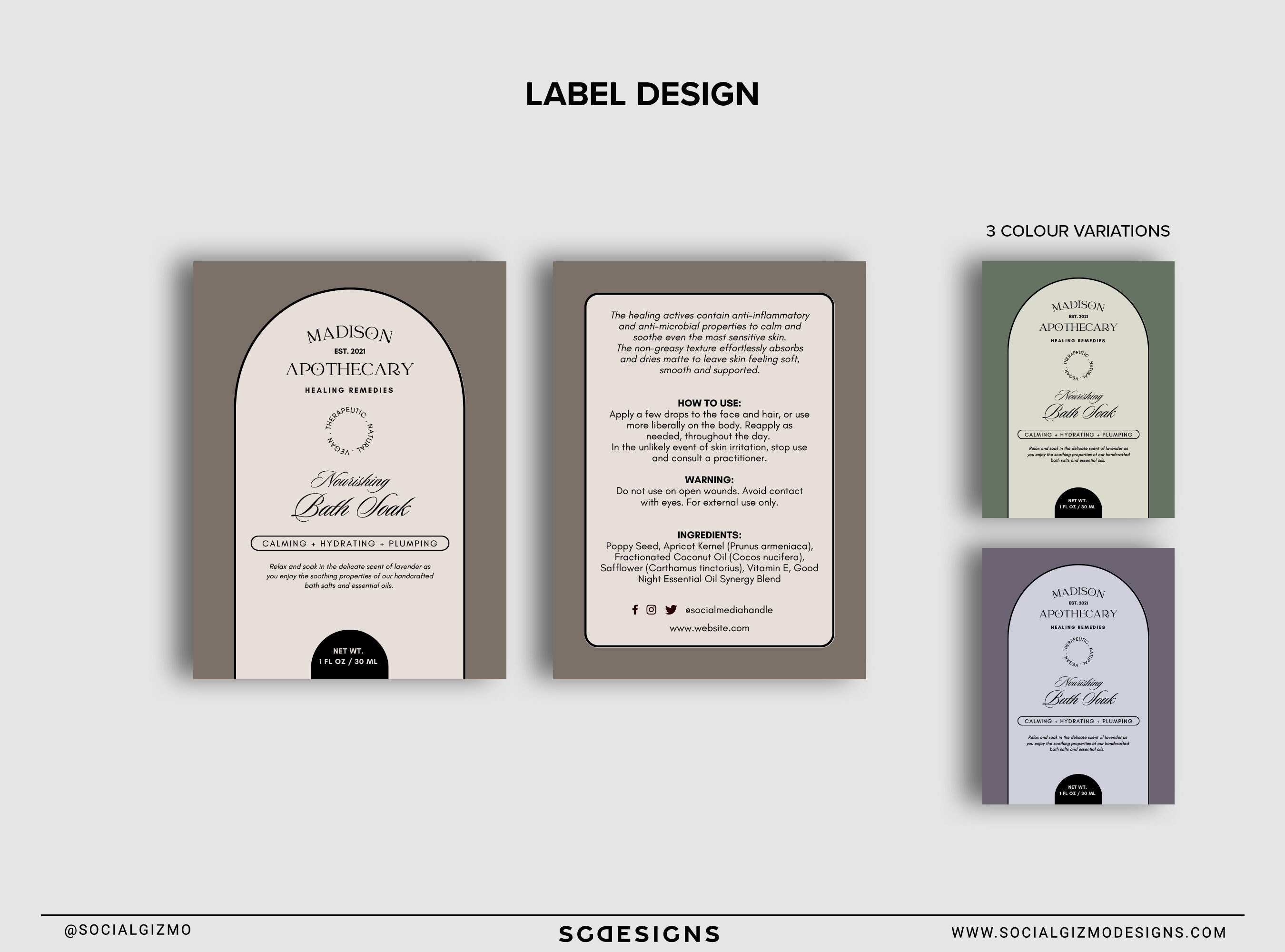 Elegant Pouch Label Template, Apothecary DIY Skincare Pouch Packaging ...