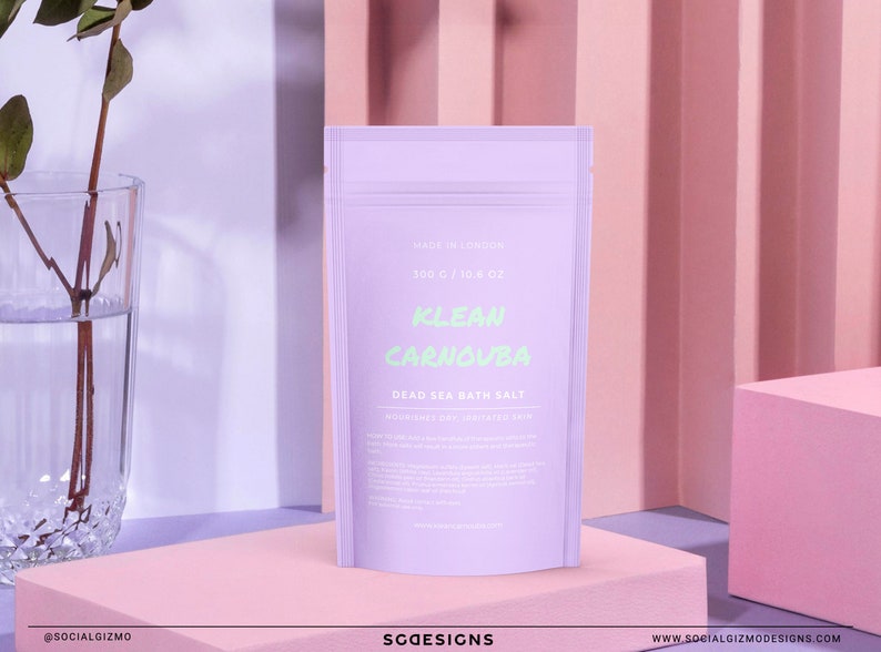 Modern Pouch Label Template, DIY Bath Soak Labels for Skincare Business ...