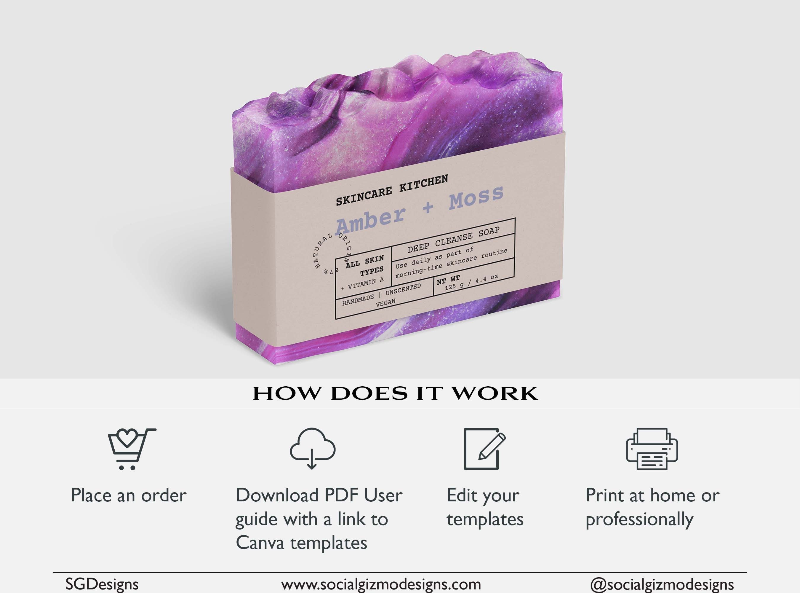 Modern DIY Soap Label Template, Apothecary Soap Label, Minimal Soap ...