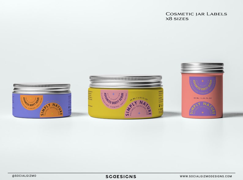 Modern Cosmetic Label Templates: Bold DIY Skincare Product Labels ...