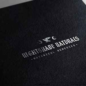 Gothic Raven and Moon Logo, Witchcraft Raven Logo, Apothecary Raven ...