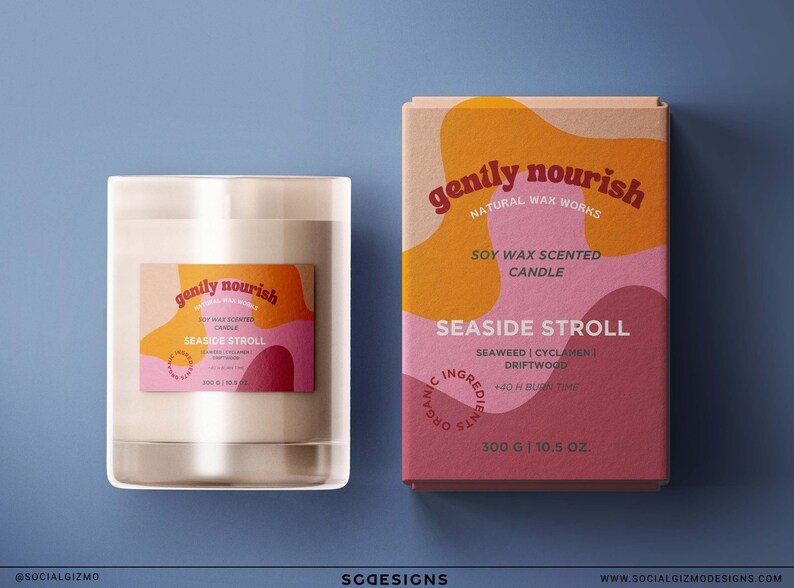 Editable Bold Candle Labels, Modern Retro Candle Label Templates, Tin ...