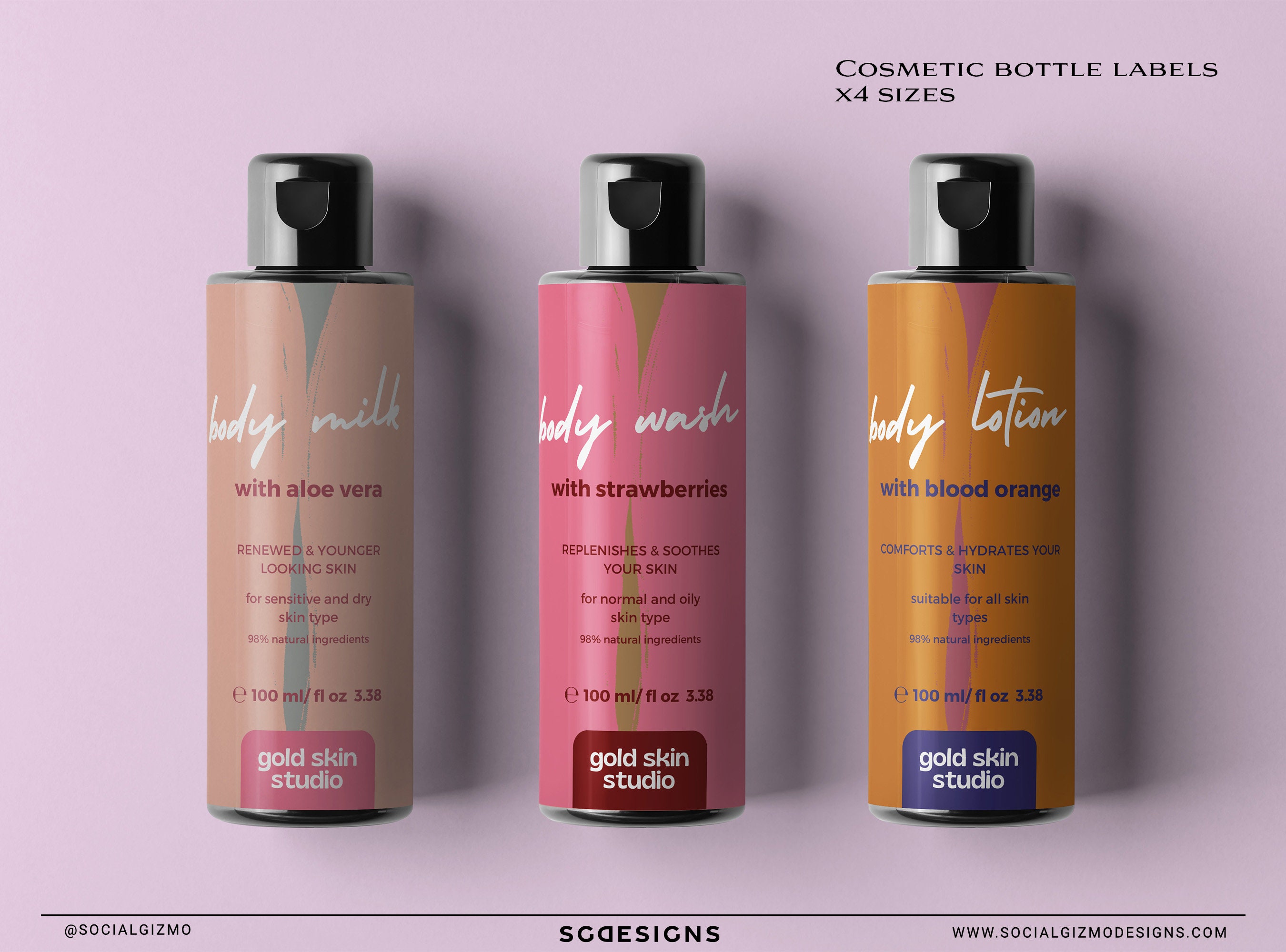 Pink Skincare Label Templates: Modern Cosmetic Labels (canva Pro ...