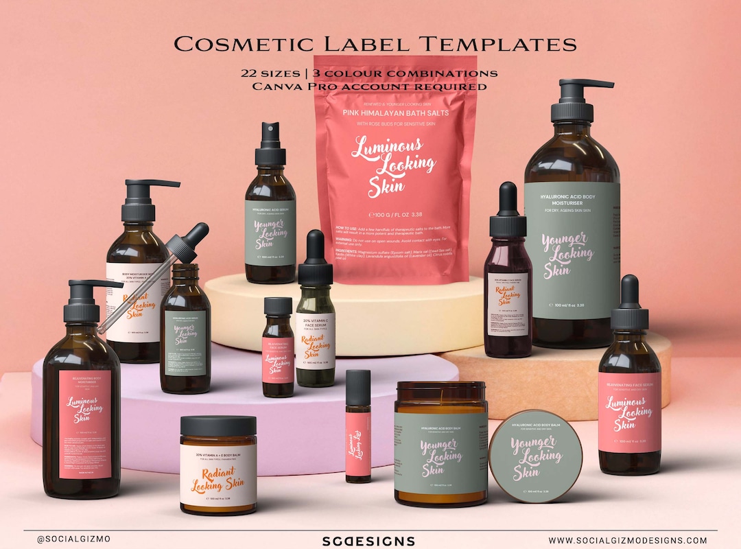 Modern Skincare Label Templates: Playful DIY Beauty Product Labels ...