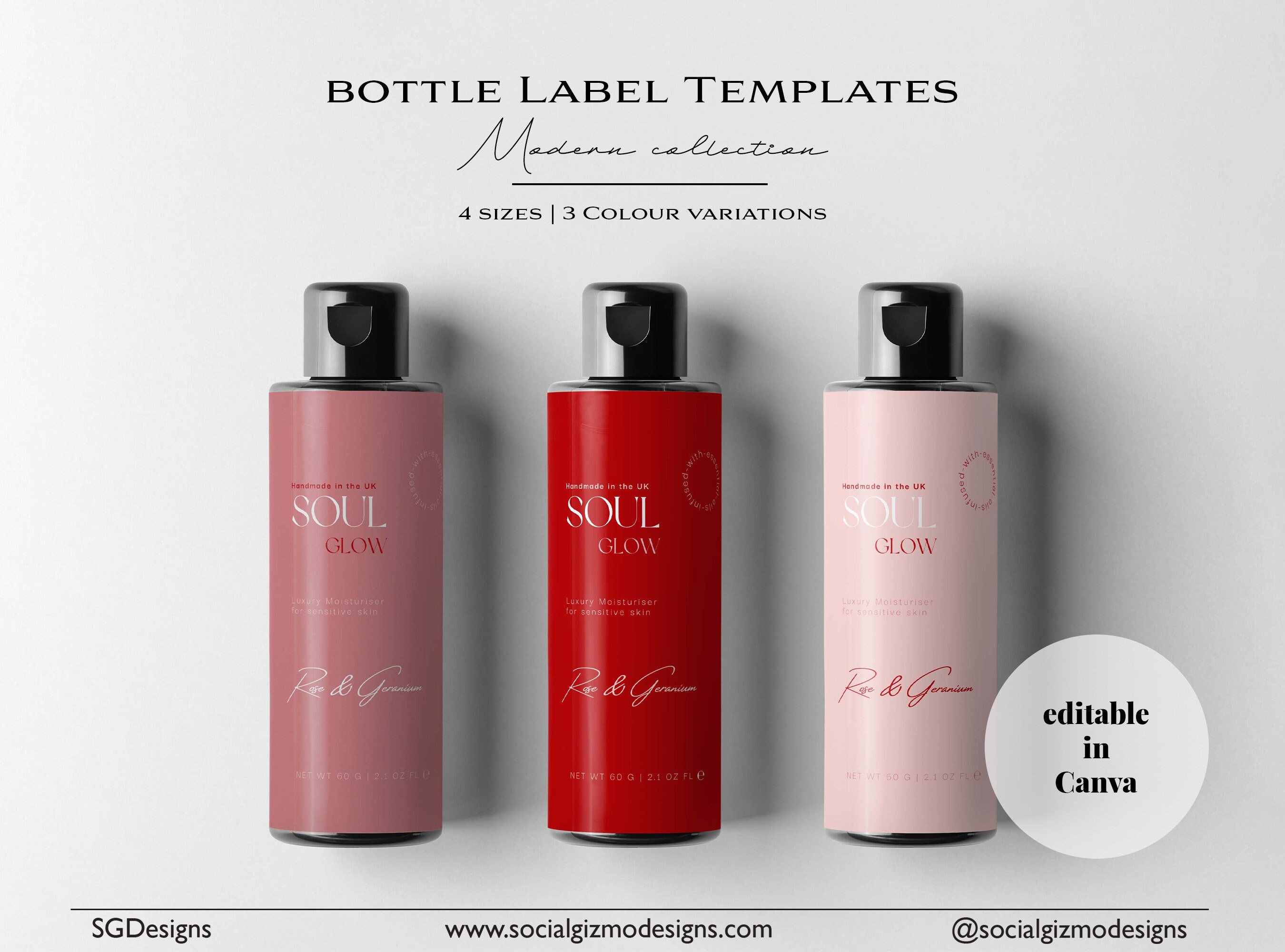 Cosmo Bottle Labels Red Cosmetic Bottle Labels Modern Pink - Etsy