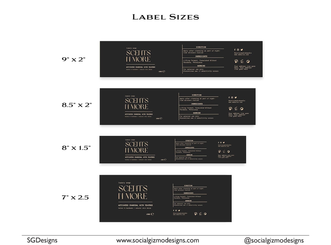 Black Soap Label Template Apothecary Soap Label Editable - Etsy UK