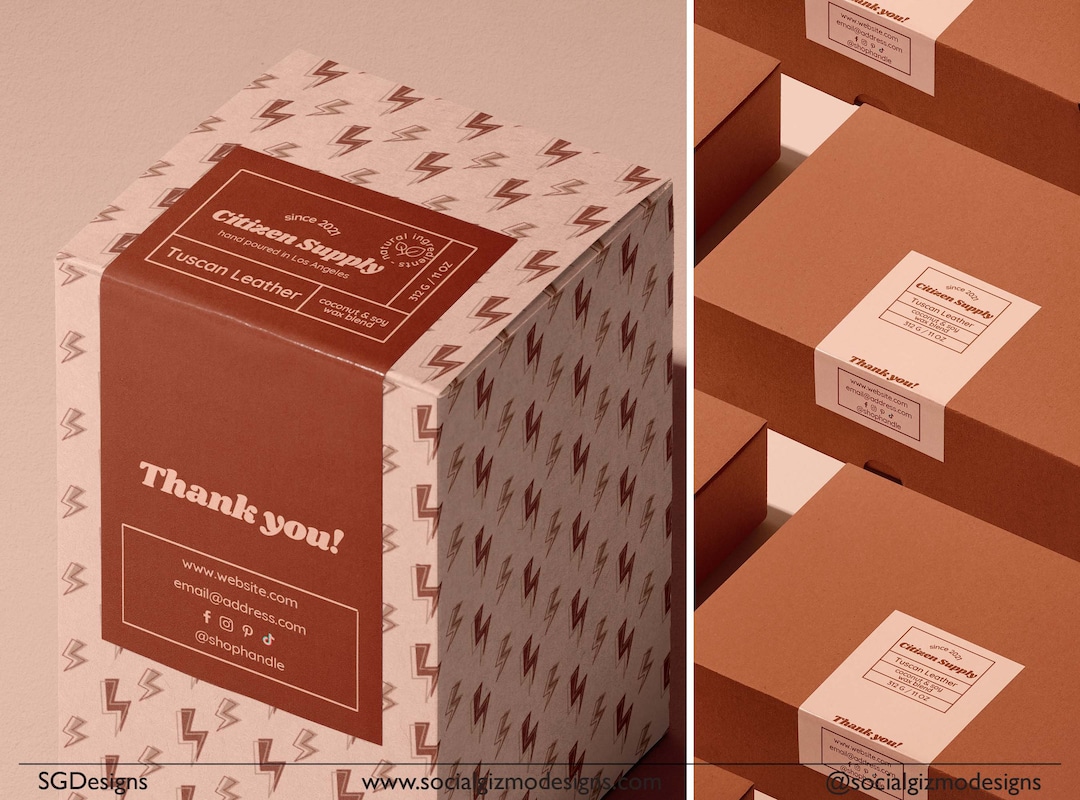 Box Seal Label Template, Retro Sticker, DIY Printable Retro Box Seal ...