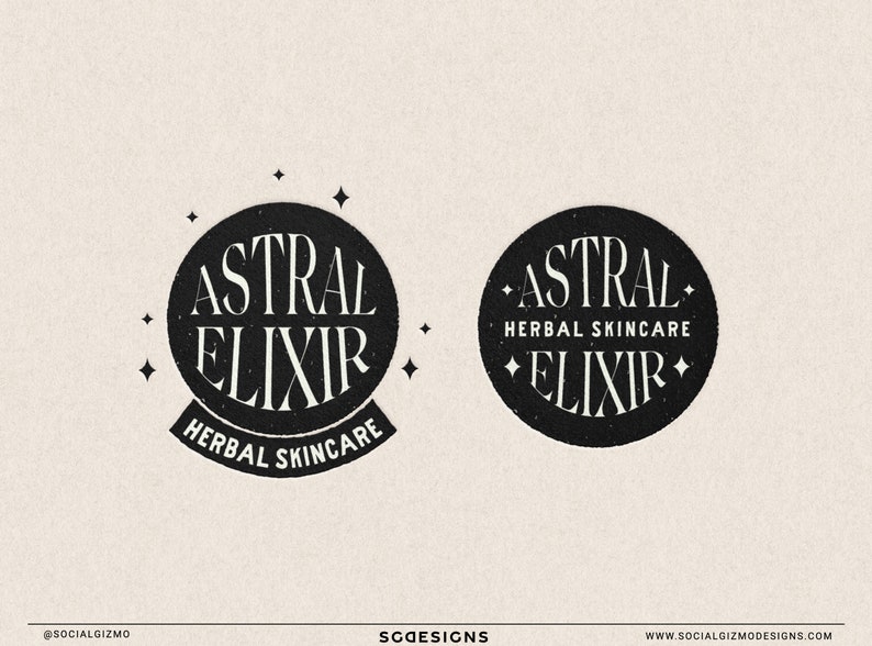 Crystal Ball Logo, Witchy Logo Design, Mystical Retro Logo for Herbal ...
